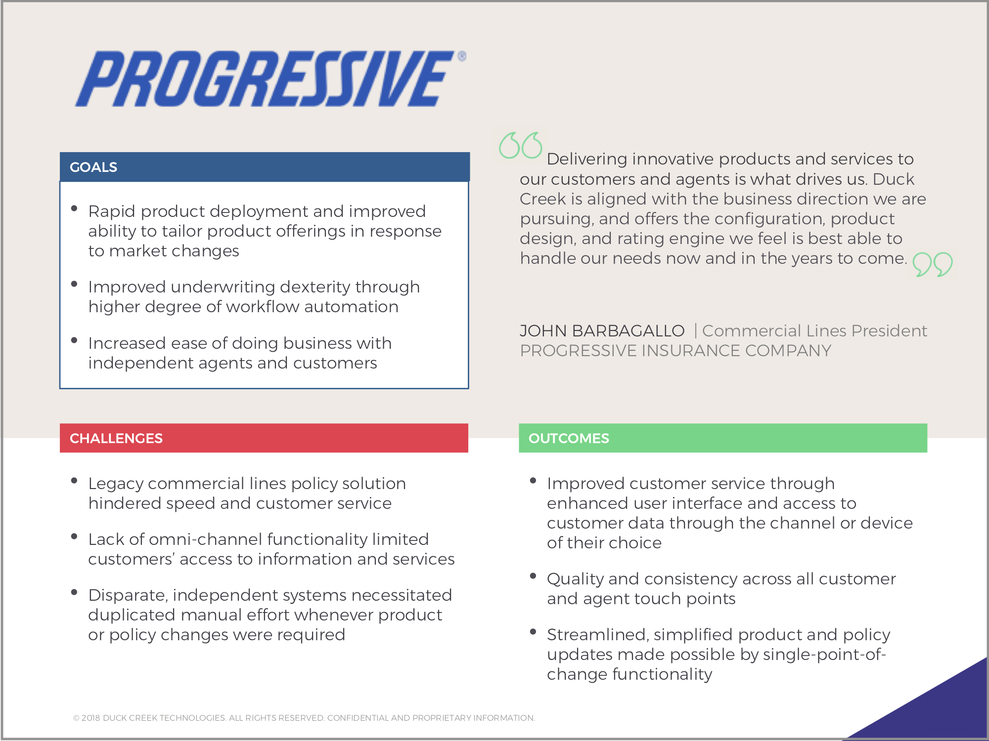 Progressive - Duck Creek